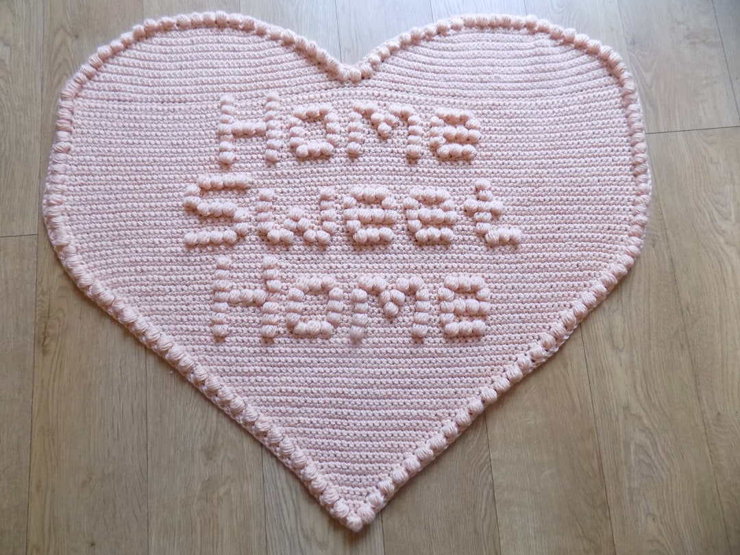 Heart Rug CROCHET PATTERN - Home Sweet Home - Etsy