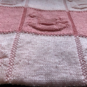 Rocking Horse KNITTING PATTERN Baby Blanket - Beginner Knit and Purl ...