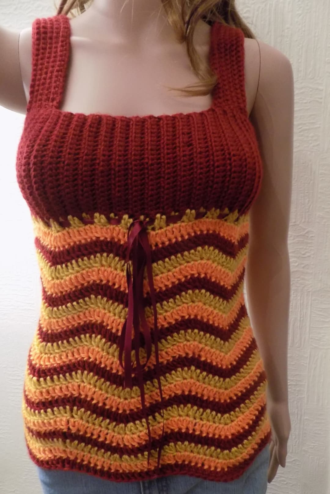 CROCHET PATTERN Waves Ladies Top by Peach.unicorn - Etsy