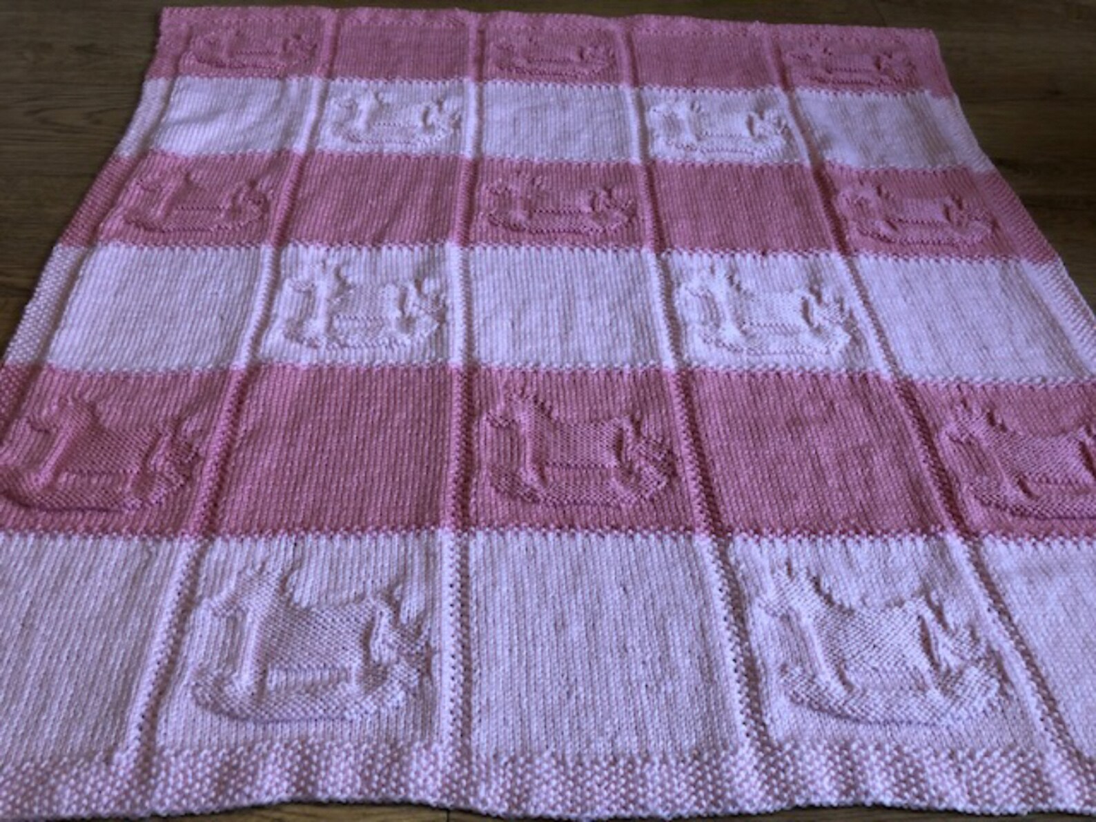 Rocking Horse KNITTING PATTERN Baby Blanket - Beginner Knit and Purl ...