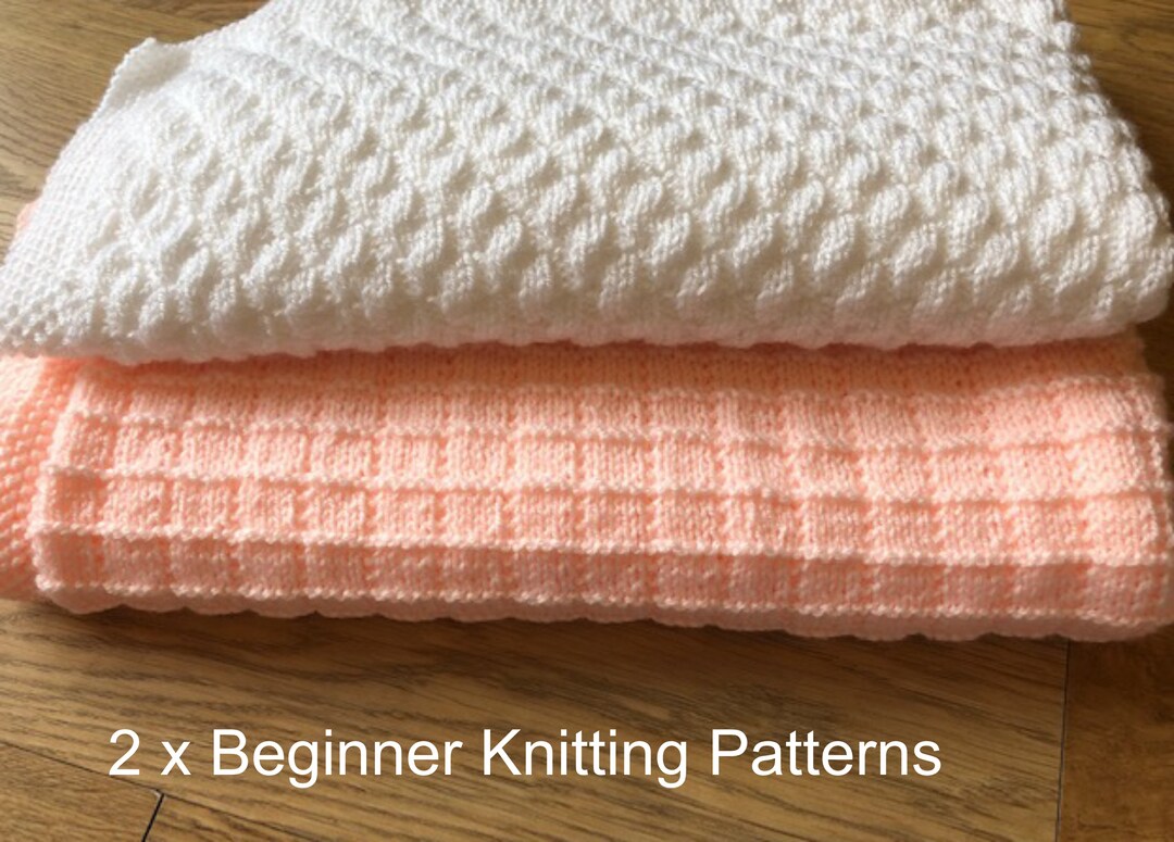 Easy Baby Blanket KNITTING PATTERNS Beginner Friendly Simple - Etsy