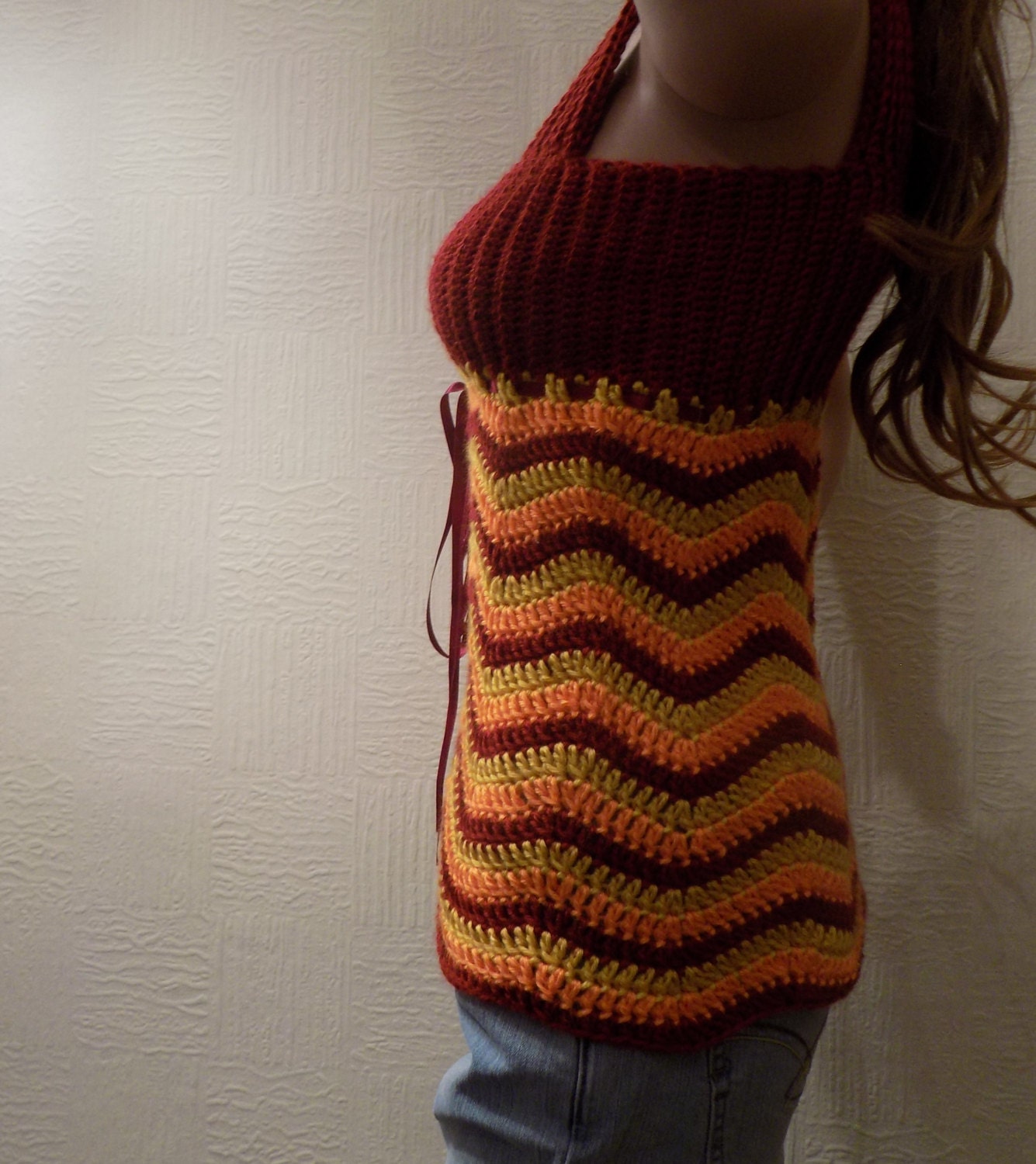 CROCHET PATTERN Waves Ladies Top by Peach.unicorn | Etsy