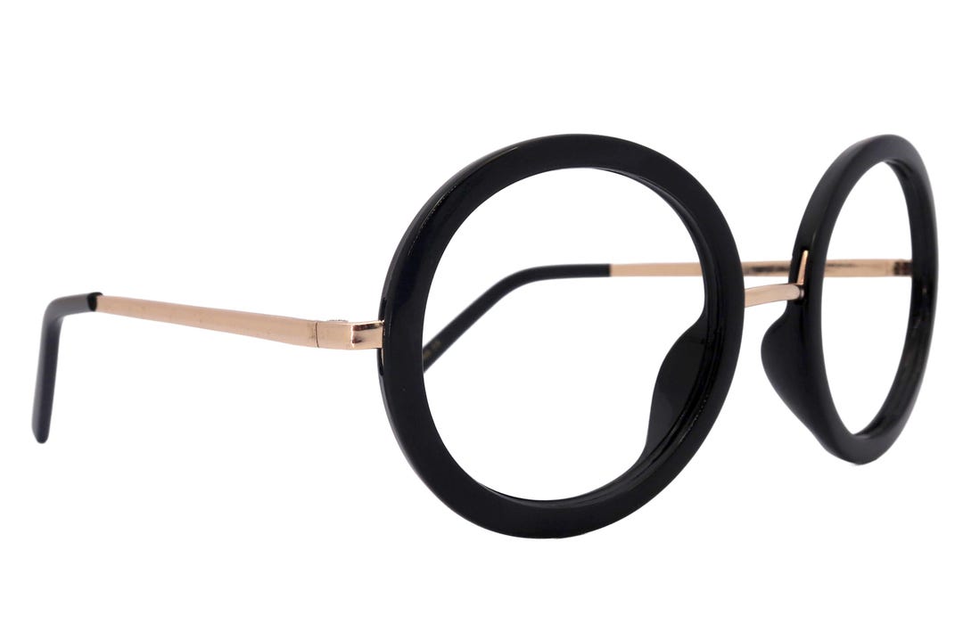 Lexington, Black Round Large Oversized Reading Glasses, Women Readers ...