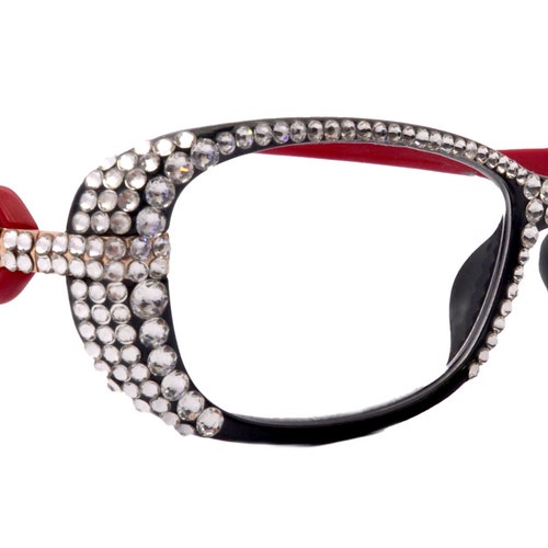 Glamour Quilted bling Reading Glasses for Women With full - Etsy