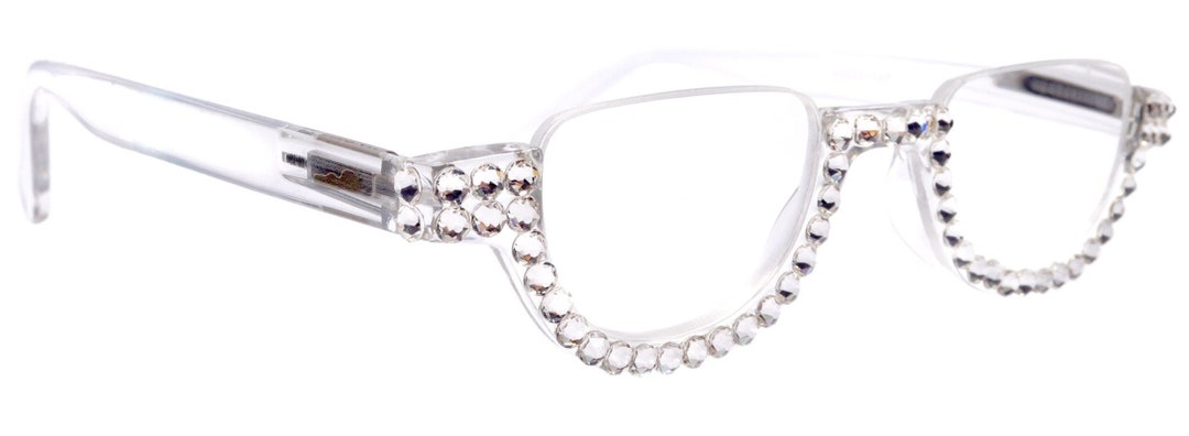 Half Moon, (bling) Reading Glasses for Woman Adorned W (clear) Genuine ... Half Moon, (bling) Reading Glasses for Woman Adorned W (clear) Genuine ...