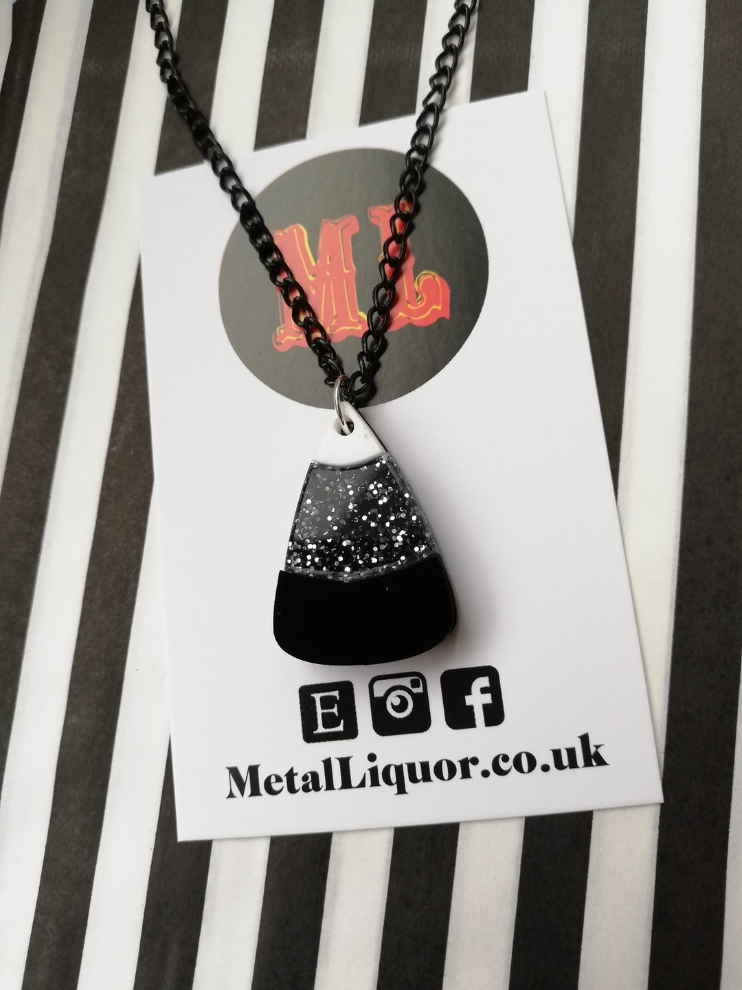 Candy Corn Necklace, Halloween Necklace, Gothic Necklace, Acrylic ...