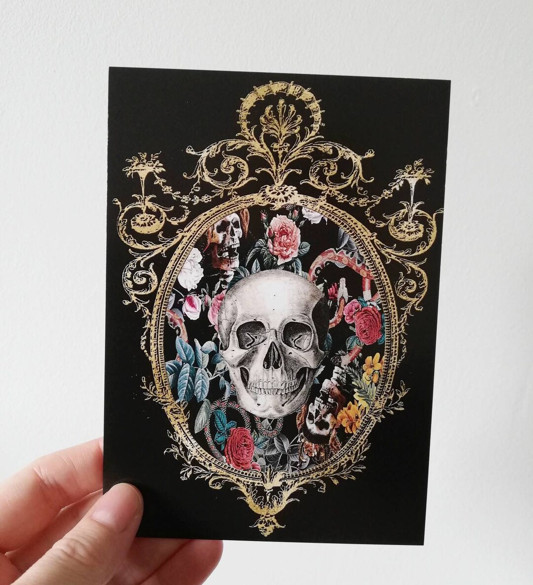 Skull Prints, Gothic Print, Postcards, Birthday Card, Gothic Home Decor ...