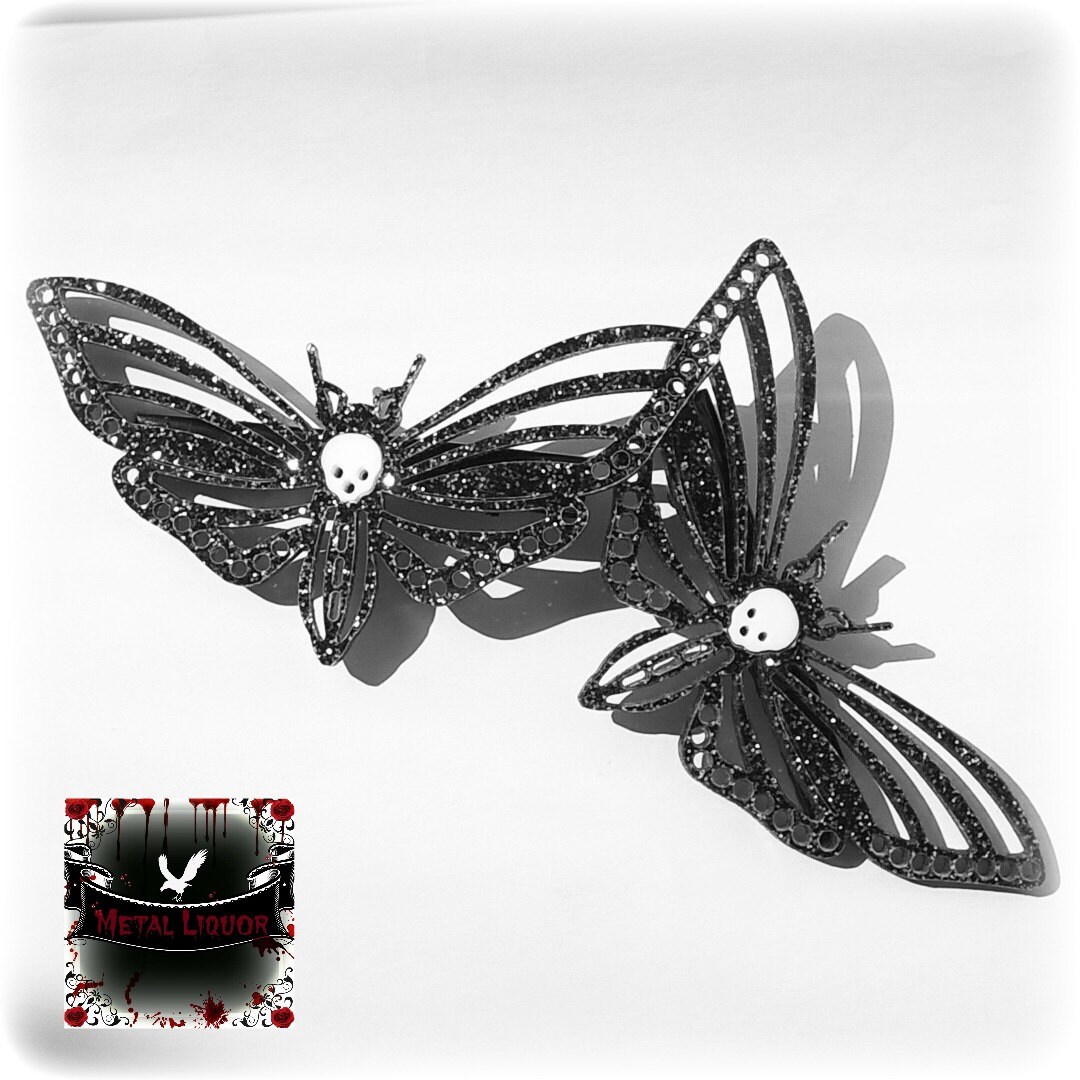 Gothic Hair Clips Death Moth Clips Gothic Jewellery Pagan - Etsy