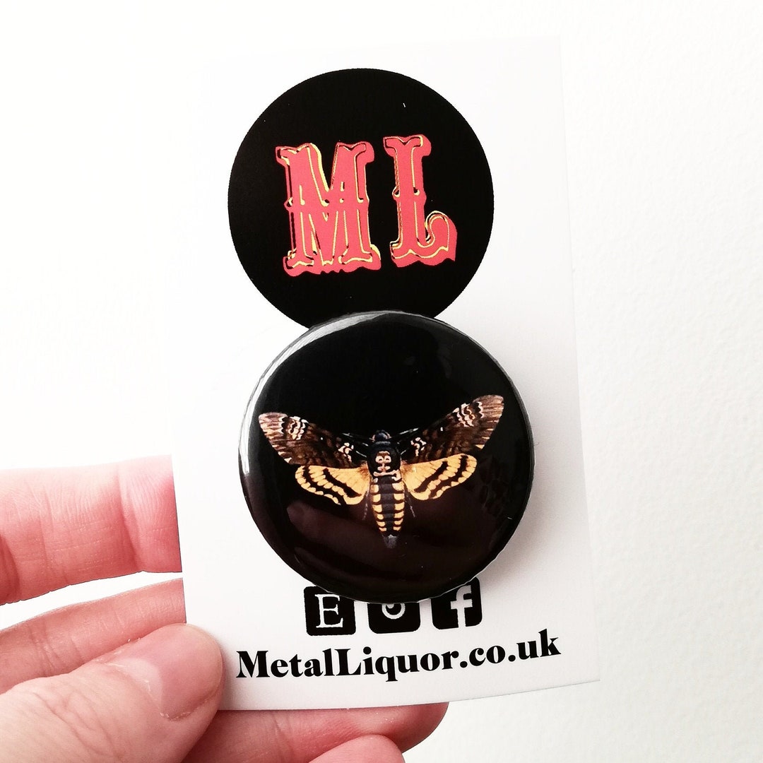 Death Moth, Death Moth Badge, Death Moth Pin, Gothic Badge, Gothic Pin ...