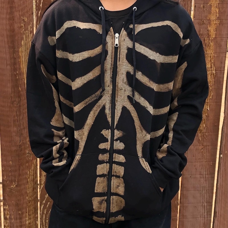 Skeleton Design Hoodie - Etsy