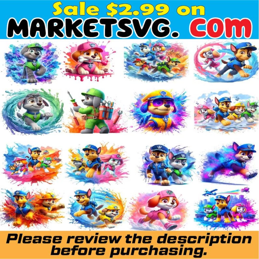 40 Dog Splash and Watercolor, Cartoon Png Bundle Png, Dog Birthday ...