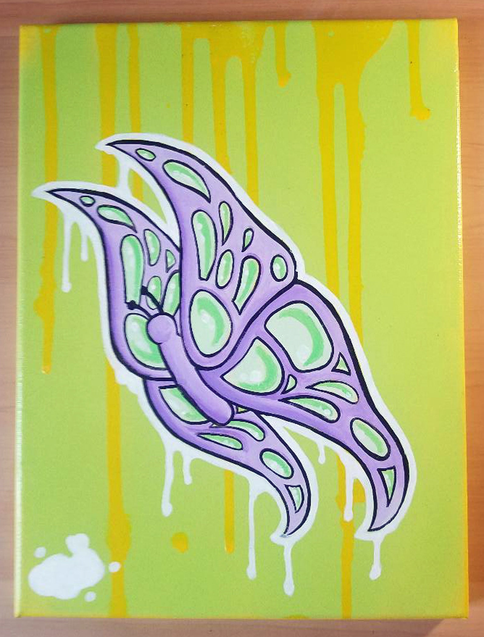 Original 8x10 Painting: Drippy Butterfly Paint Drip New | Etsy