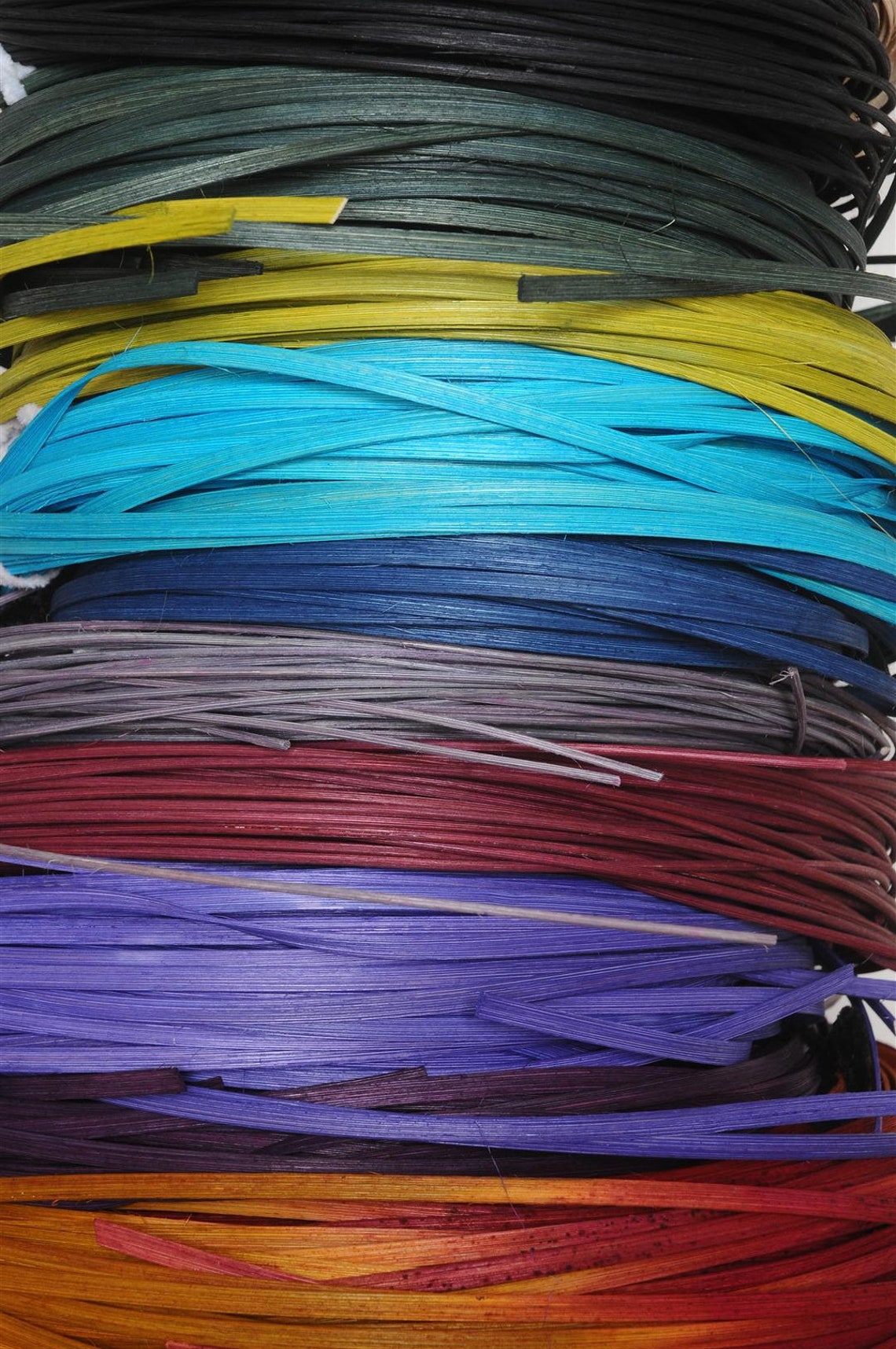 Materials for Basket Weaving Dyed Reed Round Flat-flat - Etsy Israel