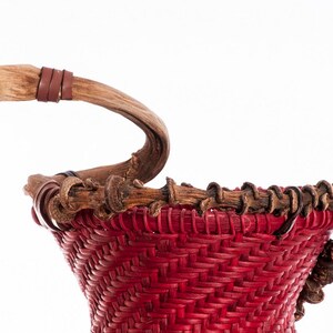 Contemporary Weaving Red Spiral Basket Hand Woven Basket With Banana ...