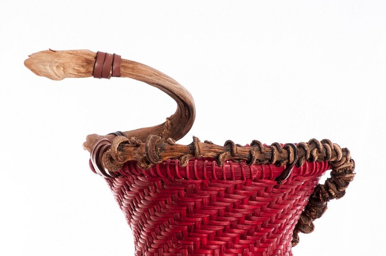 Contemporary Weaving Red Spiral Basket Hand Woven Basket - Etsy