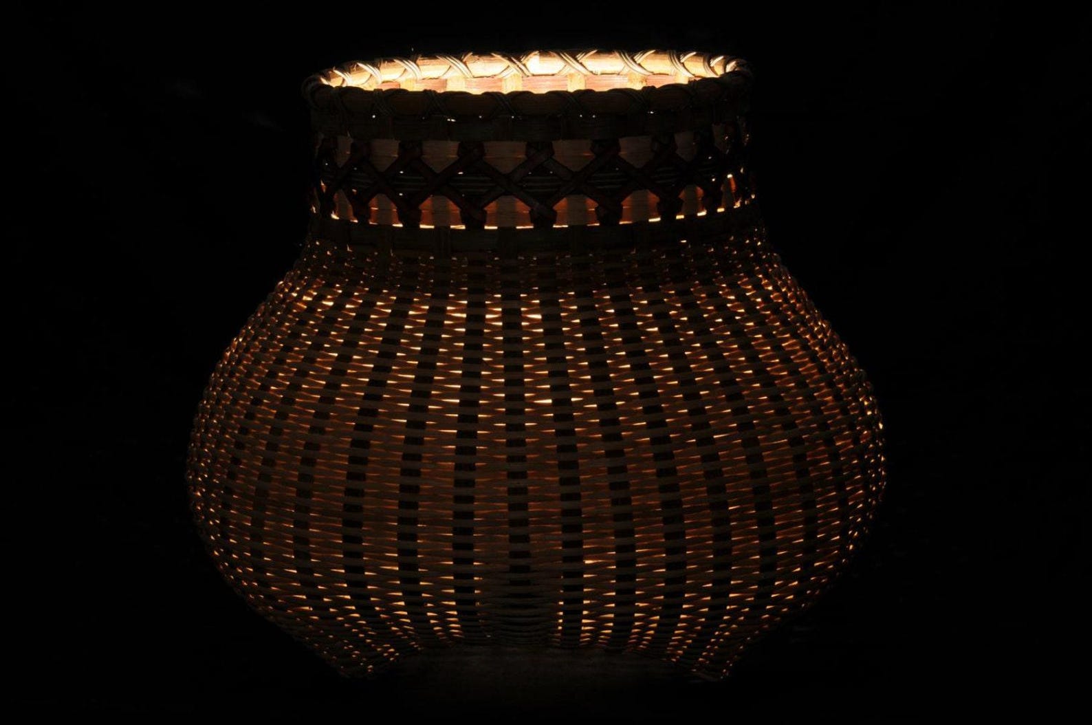 Woven Basket Extra Large, "cat Head" Basket, Ieather Stripes, Hand Made ...