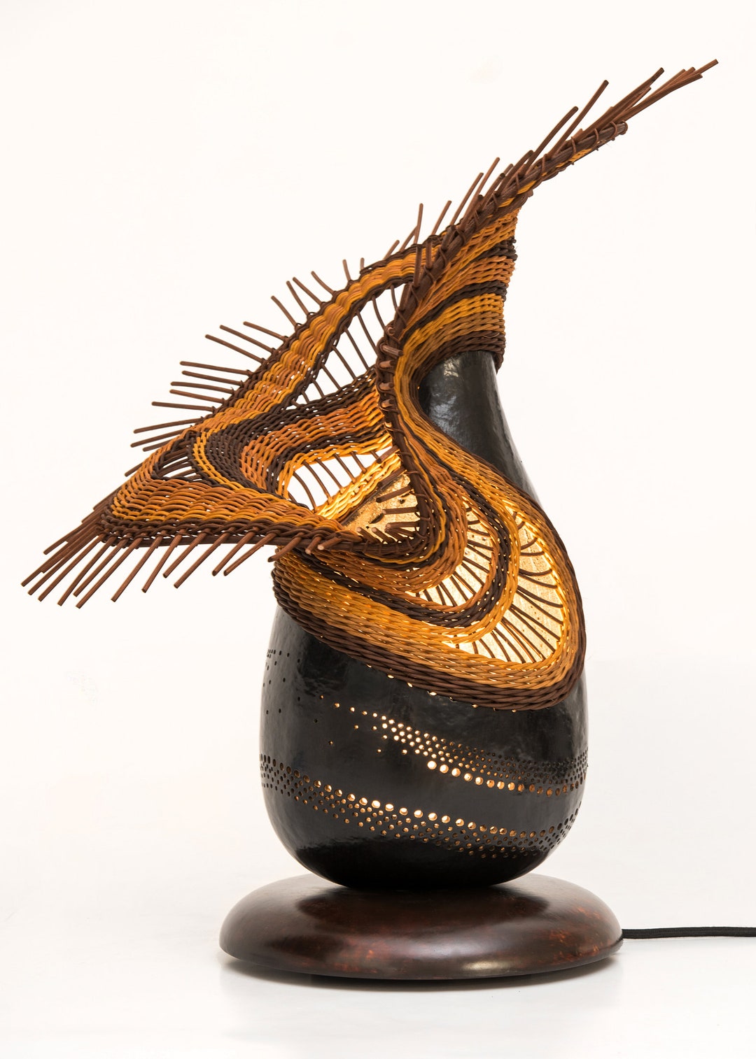 Ready to Ship, Lighting Sculpture Gourd , Woven Gourd, Unique Art ...