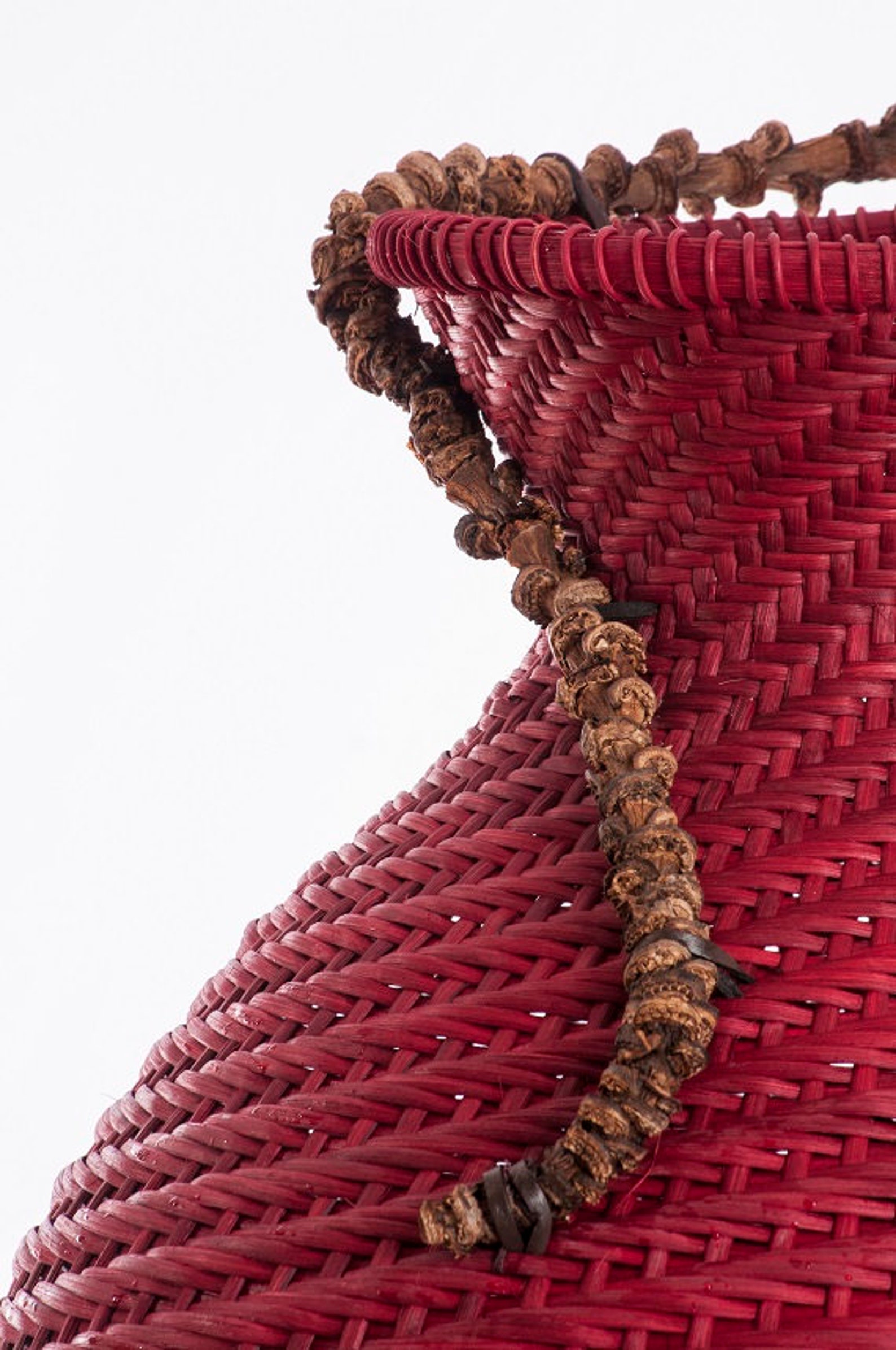 Contemporary Weaving Red Spiral Basket Hand Woven Basket - Etsy