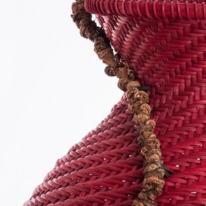 Contemporary Weaving Red Spiral Basket Hand Woven Basket With Banana ...