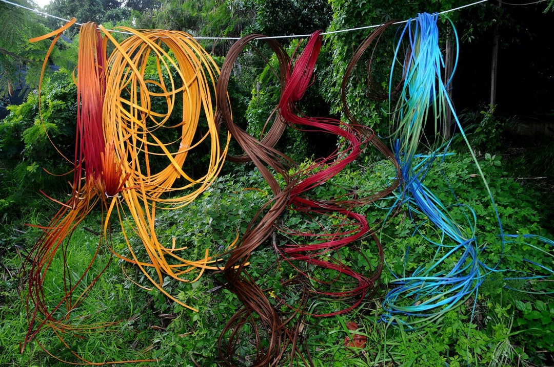 Materials for Basket Weaving Dyed Reed Round Flat-flat - Etsy Israel