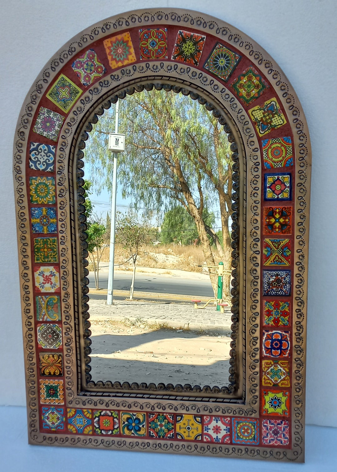 32 PUNCHED TIN MIRROR Arched Mexican Handmade Wall Decoration - Etsy