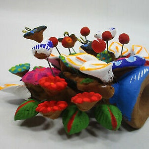 Set of 2 CLAY TREES of LIFE 100% Handmade Colorful Mexican - Etsy