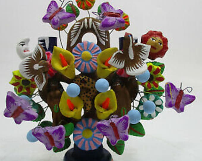 CLAY TREE of LIFE 100% Handmade Colorful Mexican Folk Art - Etsy