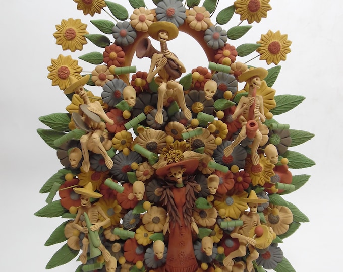 CLAY TREE of LIFE, 100% Handmade, Colorful Mexican Folk Art 14 - Etsy