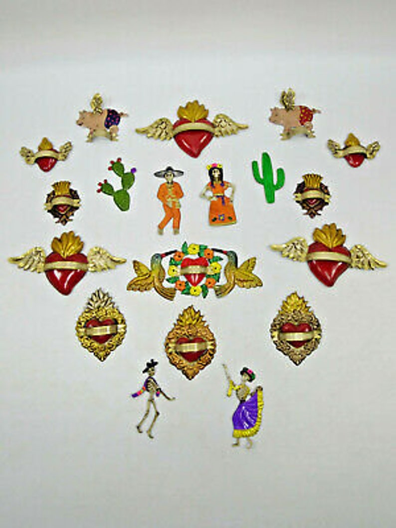 Set of 19 REFRIGERATOR MAGNETS Mexican Hand Painted Punched - Etsy