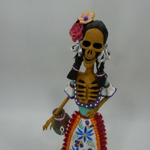 CATRINA Mexican Day of the Dead FINE ART Folk Art Handmade Clay Figure ...