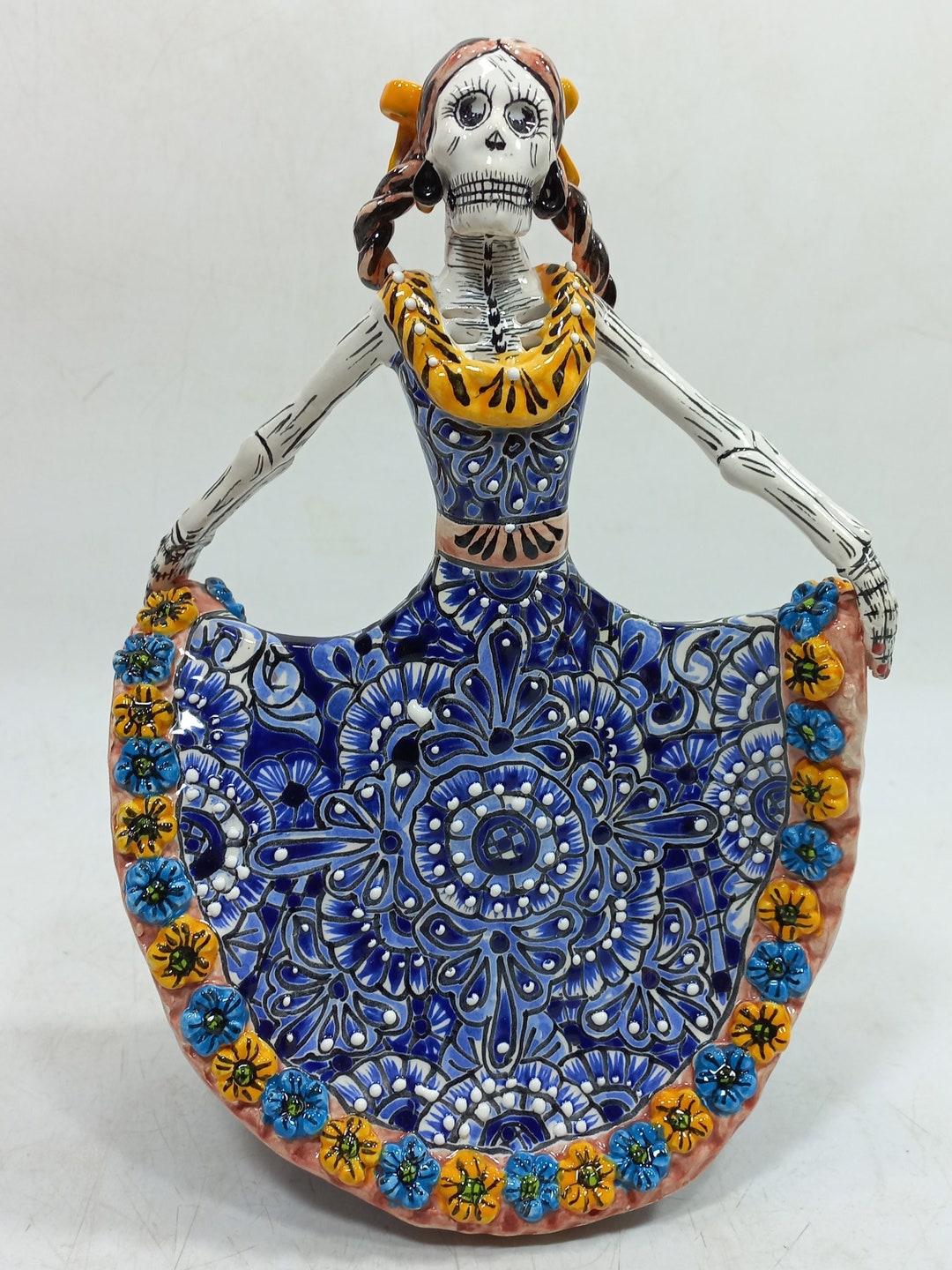 10 CATRINA DANCER Mexican Talavera Day of the Dead, Colorful Folk Art ...