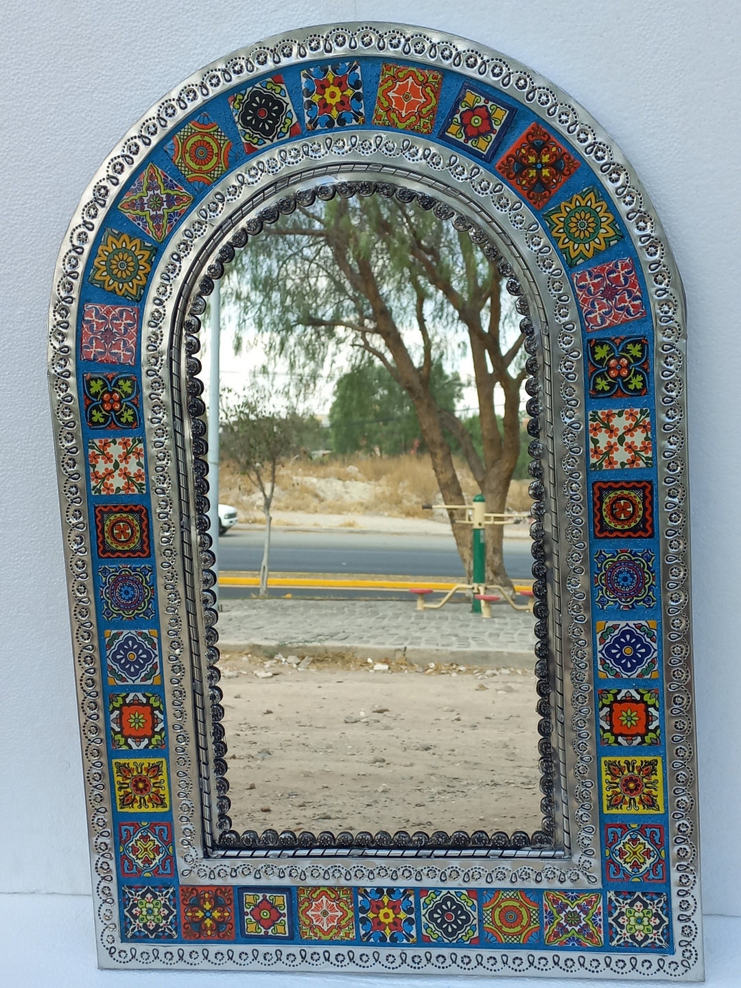 32 PUNCHED TIN MIRROR Arched Mexican Handmade Wall Decoration - Etsy
