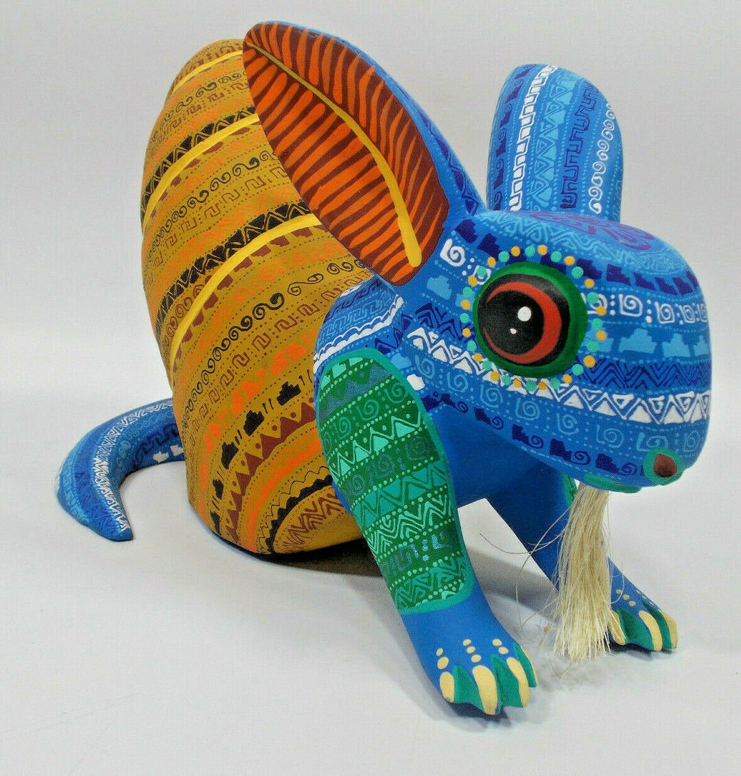 Large OAXACAN ALEBRIJE, Colorful Wood Carving, Signed Mexican Folk Art ...