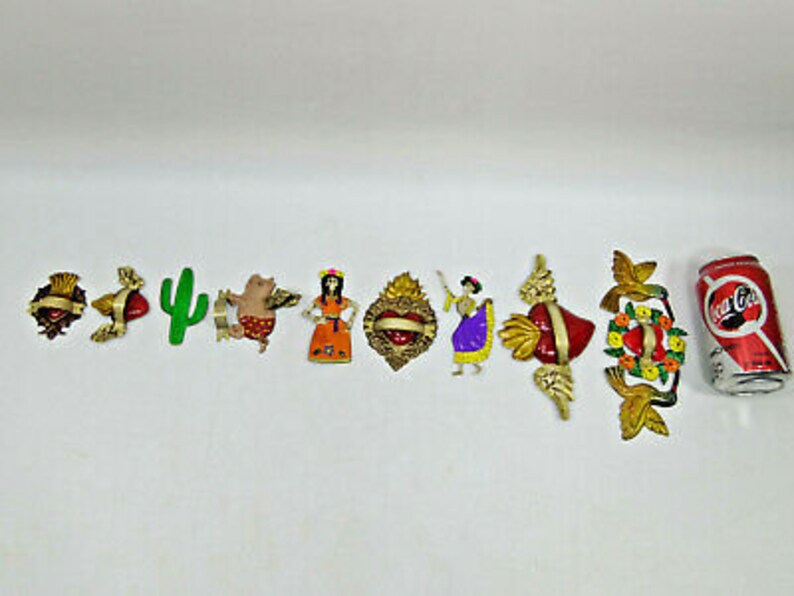 Set of 19 REFRIGERATOR MAGNETS Mexican Hand Painted Punched - Etsy