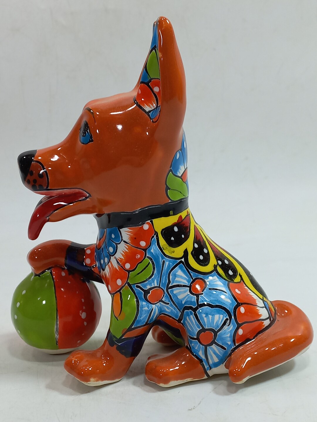 TALAVERA DOG Ceramic Puppy Statue Handmade Hand Painted - Etsy