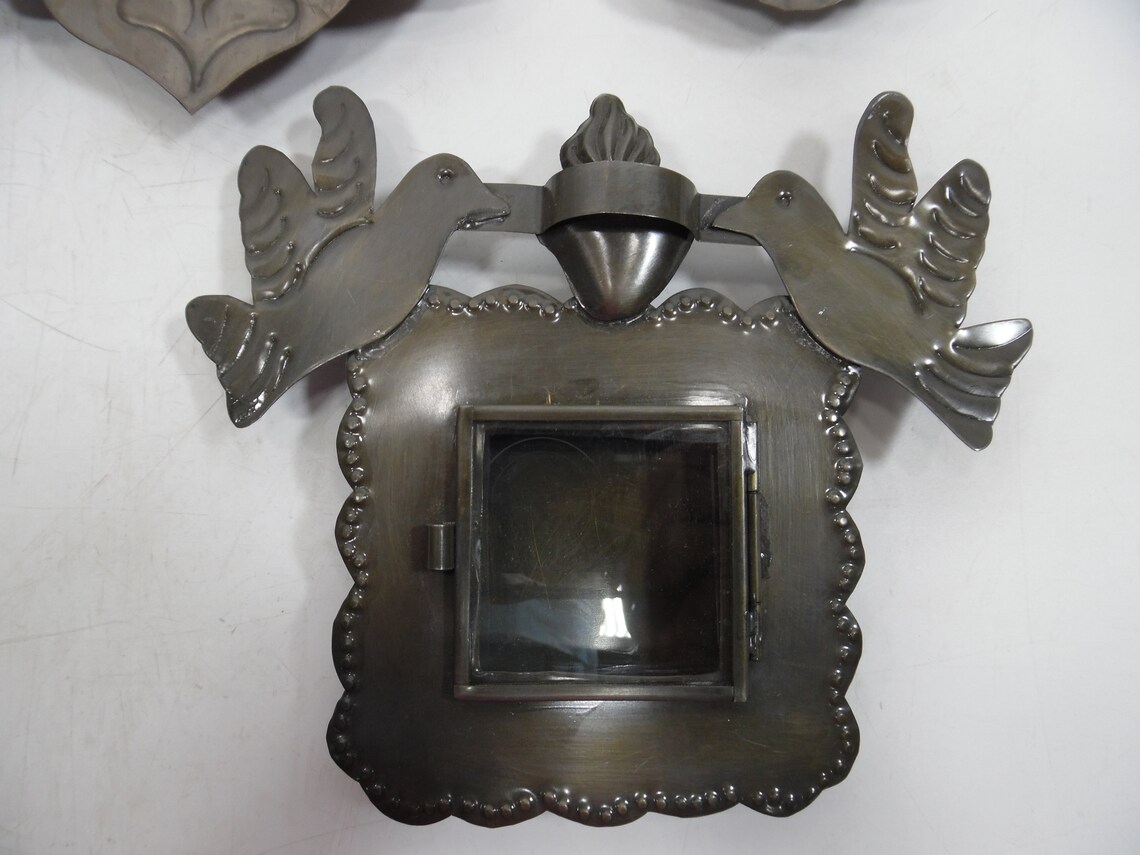 Set of 3 PUNCHED TIN NICHOS Handmade Southwestern Mexican Folk - Etsy