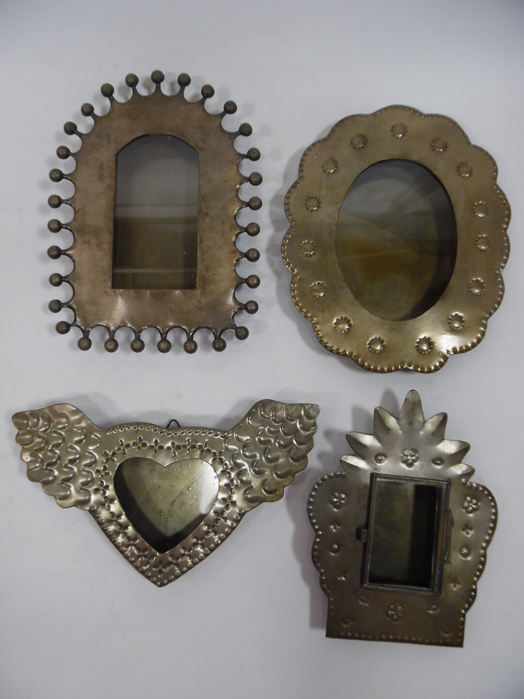 Set of 4 PUNCHED TIN NICHOS Handmade Southwestern Mexican Folk - Etsy