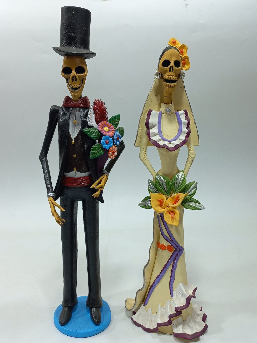 Set of 2 FINE ART CATRINAS, Bride and Groom Mexican Day of the Dead ...