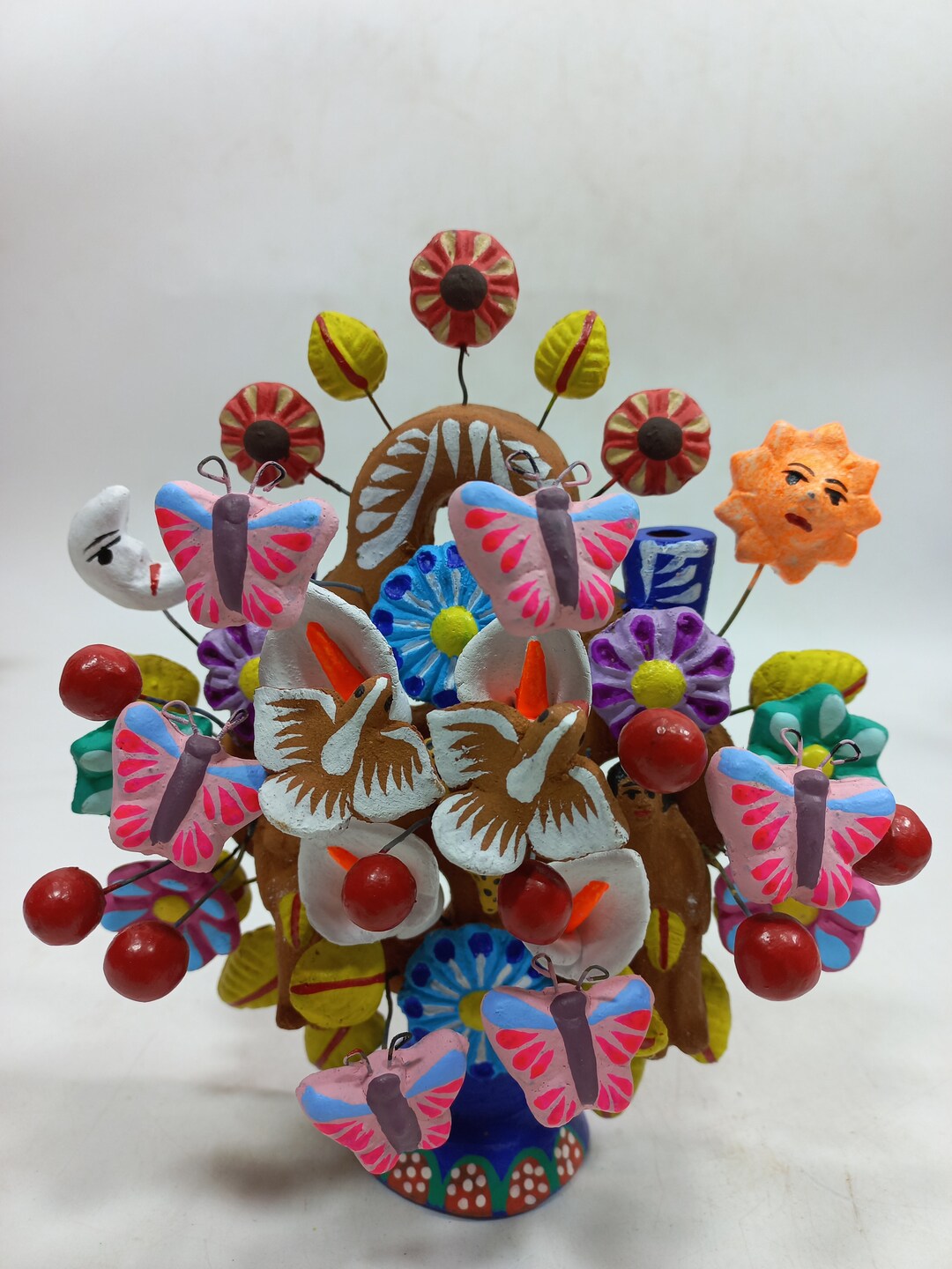 CLAY TREE of LIFE, 100% Handmade, Colorful Mexican Folk Art, Clay ...