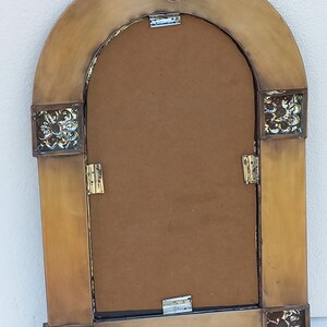 19 PUNCHED TIN MIRROR Arched Mirror With Mixed Talavera Tile Mexican ...