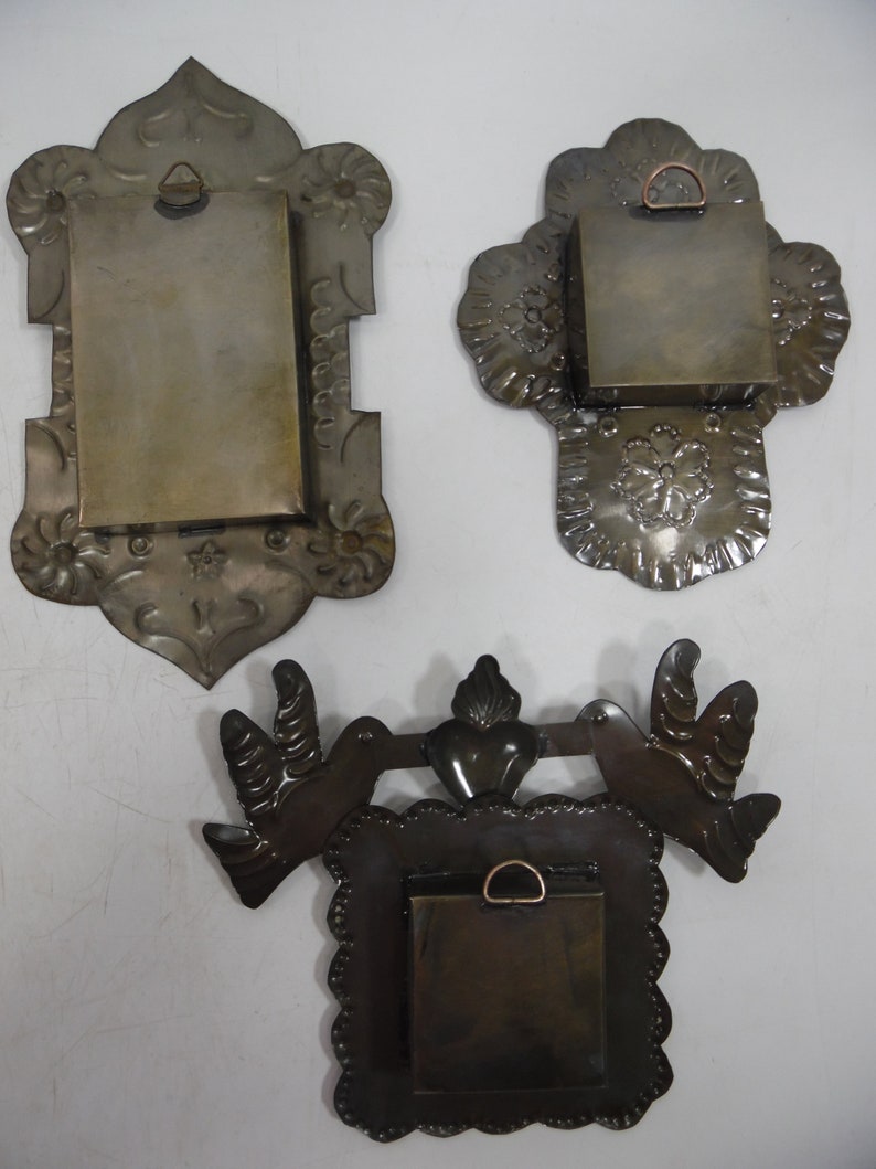 Set of 3 PUNCHED TIN NICHOS Handmade Southwestern Mexican Folk - Etsy
