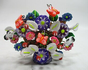 Set of 2 CLAY TREES of LIFE, 100% Handmade, Colorful Mexican Folk Art ...