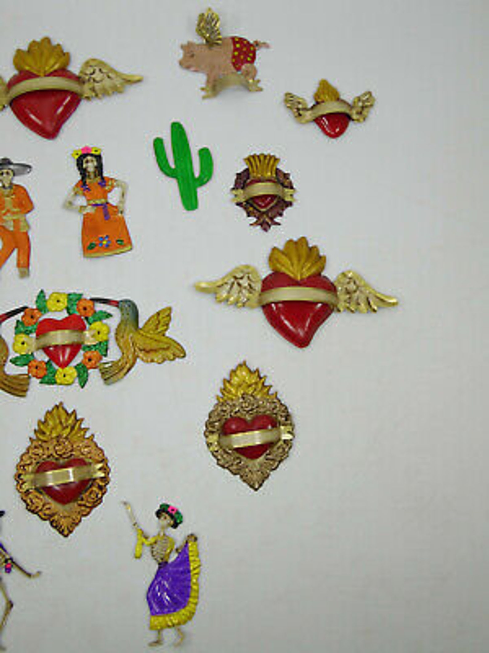 Set of 19 REFRIGERATOR MAGNETS Mexican hand painted punched | Etsy