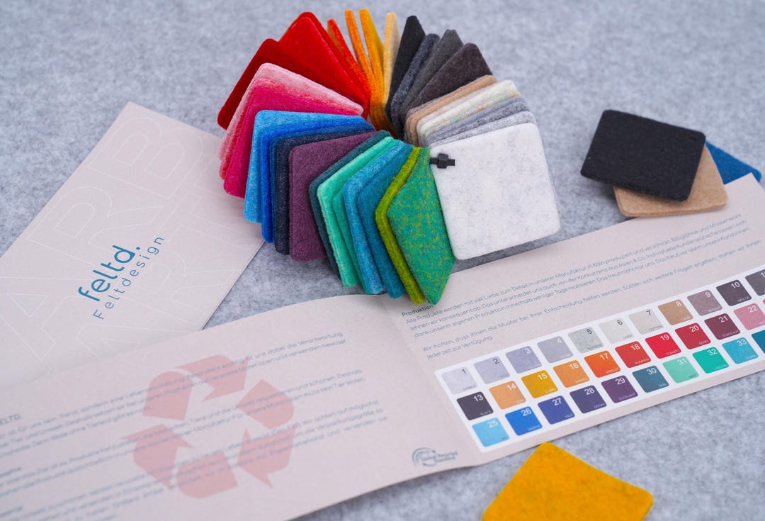 Feltd. - Eco Felt Color Chart With 36 Colors, Colors, Color Fans, Color ...