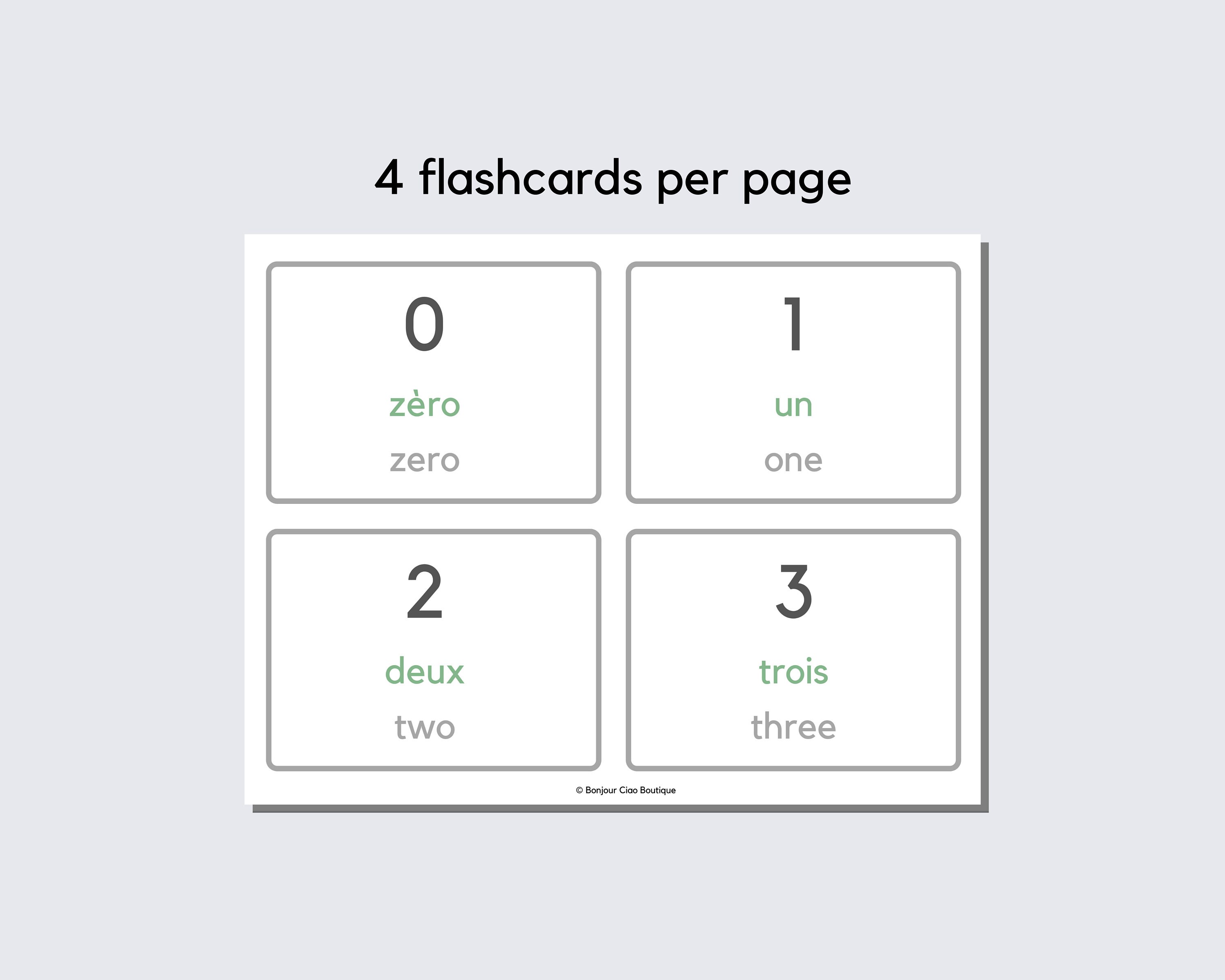 FRENCH Numbers 0-100 Flashcards | Minimalist, Modern, Simple ...