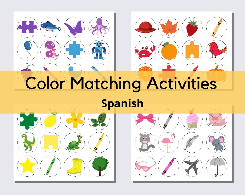 SPANISH Colors Matching Activity Matching, Homeschool, Early Learning ...