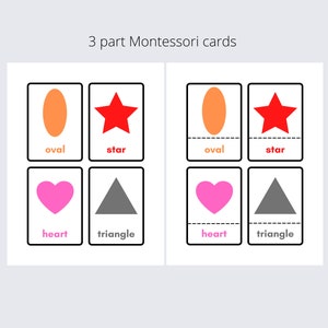 ENGLISH Shapes Bundle Flashcards Full Page Montessori - Etsy