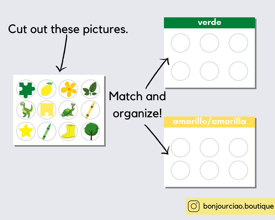 SPANISH Colors Matching Activity Matching Homeschool Early - Etsy