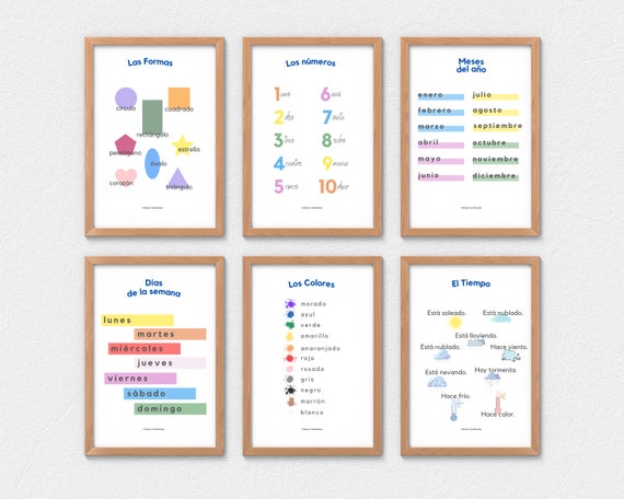 8 Print Bundle in Spanish Greetings Alphabet Numbers | Etsy