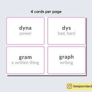 GREEK & LATIN Common Roots Flashcards Educational | Etsy